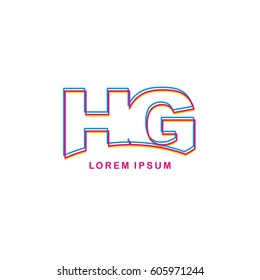 Hg Initial Neon Light Letter Brand Stock Vector (Royalty Free ...