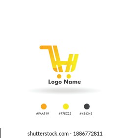 Hh Shopping Cart Shape Logo Stock Vector (Royalty Free) 1886772811 ...