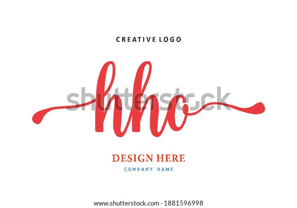Hho Lettering Logo Simple Easy Understand Stock Vector (Royalty Free ...