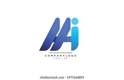Hi Ai Initials Monogram Letter Text Stock Vector (Royalty Free ...