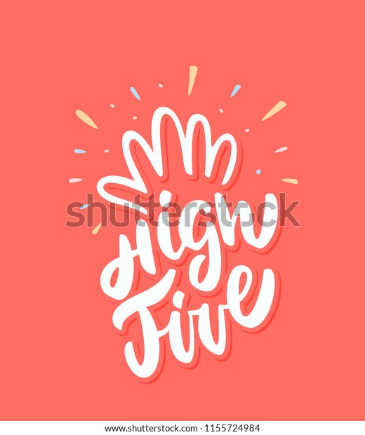 Hi Five Congratulations Vector Lettering Stock Vector (Royalty Free ...