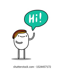 Hi Hand Drawn Vector Illustration Cartoon: vetor stock (livre de ...