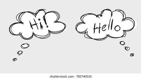 Hi Hello Dialogue Balloon Vector Stock Vector (Royalty Free) 785740510 ...