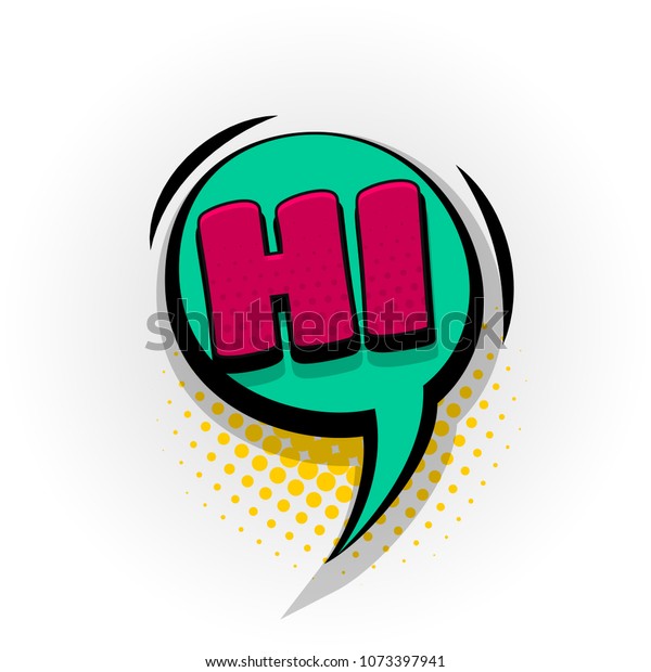 Hi Hey Hello Hand Drawn Pictures Stock Vector (Royalty Free) 1073397941