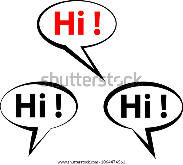 Hi Icon Hello Icon Vector Art Stock Vector (Royalty Free) 1064474561 ...
