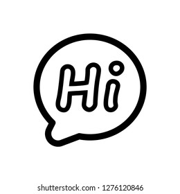 Hi Message Line Icon Stock Vector (Royalty Free) 1276120846 | Shutterstock