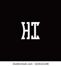 Hi Monogram Logo Curved Side Style Stock Vector (Royalty Free ...