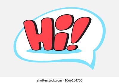 Hi Sticker Retro Style Vector Illustration Stock Vector (Royalty Free ...