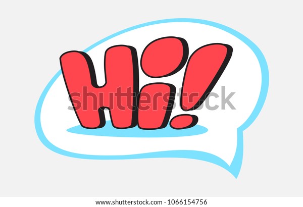 Hi Sticker Retro Style Vector Illustration Stock Vector (Royalty Free ...