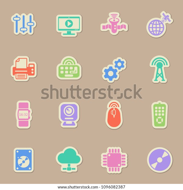 Hi Tech Color Vector Icons On Stock Vector (Royalty Free) 1096082387 ...