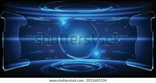 Hi Tech Digital Element Curve Stage Stock Vector (Royalty Free) 2031685334