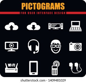 Hi Tech Professional Pictograms User Interface Stock Vector (Royalty ...