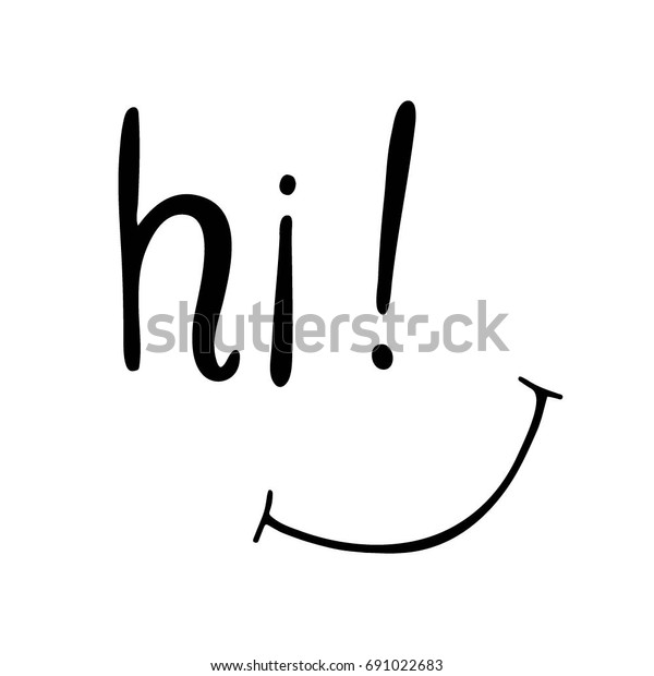 Hi Vector Lettering Illustration Hand Drawn Stock Vector (Royalty Free ...