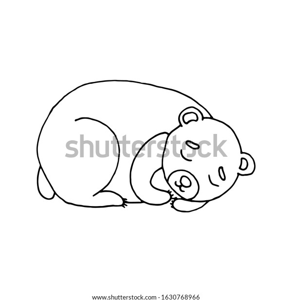 Hibernating Bear Design Element Nature Wildlife Stock Vector (Royalty ...