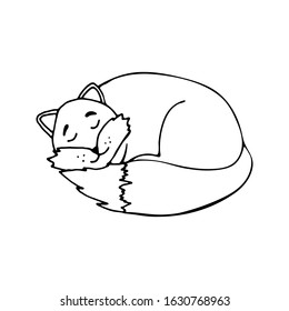 Hibernating Fox Design Element Nature Wildlife Stock Vector (Royalty ...