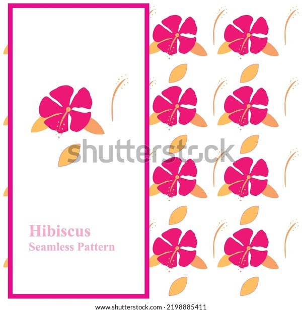 Hibiscus Flower Seamless Pattern Printable Stock Vector Royalty Free