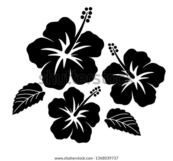 Hibiscus Icon Set Stock Vector (Royalty Free) 1368039737
