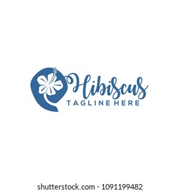 Hibiscus Logo Design Stock Vector (Royalty Free) 1091199482 | Shutterstock
