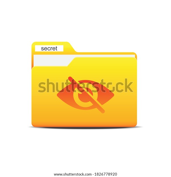 Hidden Folder Icon Isolated On White Stock Vector (Royalty Free ...