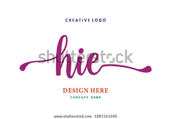Hie Lettering Logo Simple Easy Understand Stock Vector (Royalty Free ...