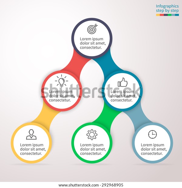 Hierarchical infographics step by step. Universal abstract element of ...