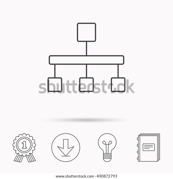 Hierarchy Icon Organization Chart Sign Database Stock Vector (Royalty ...