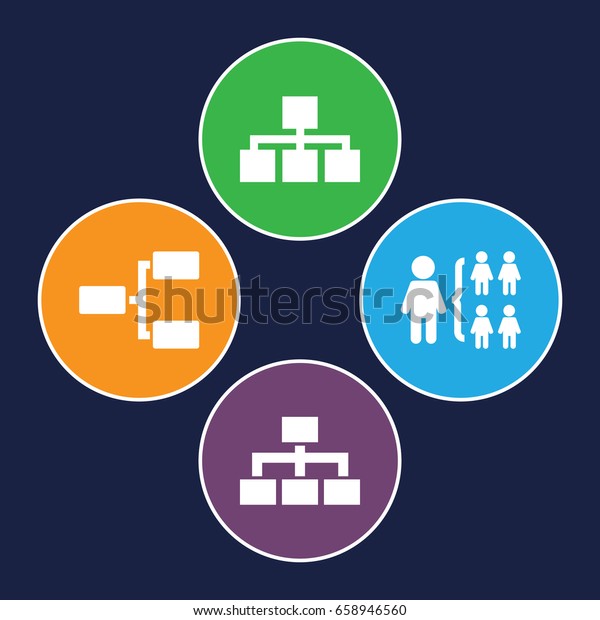 Hierarchy Icons Set Set 4 Hierarchy Stock Vector (Royalty Free) 658946560