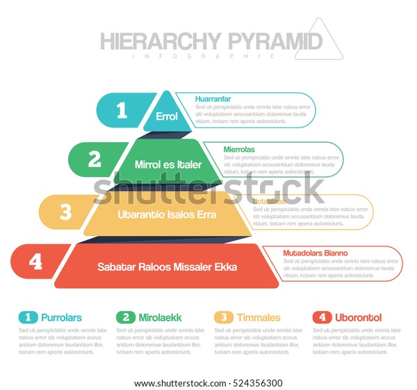 Hierarchy Pyramid 4 Colors 4 Steps Stock Vector (Royalty Free) 524356300