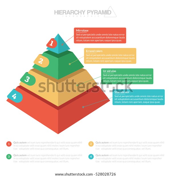 Hierarchy Pyramid Infographic 4 Stacks庫存向量圖 (免版稅) 528028726