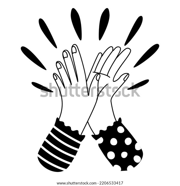 Hifive Two Hands Giving High Five Stock Vector (Royalty Free ...