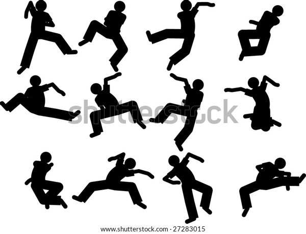 High Action Silhouettes Drawn Vector Format Stock Vector (Royalty Free ...