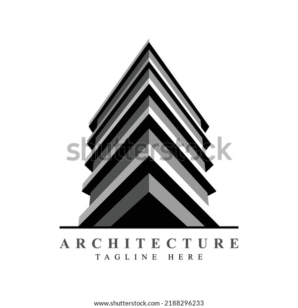 High Architectural Building Logo Upstairs Style Stock Vector (Royalty ...