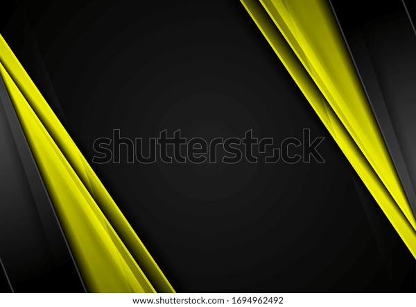 High Contrast Yellow Black Abstract Tech Stock Vector (Royalty Free ...