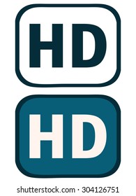Hd Icon Stock Vector (Royalty Free) 598095512
