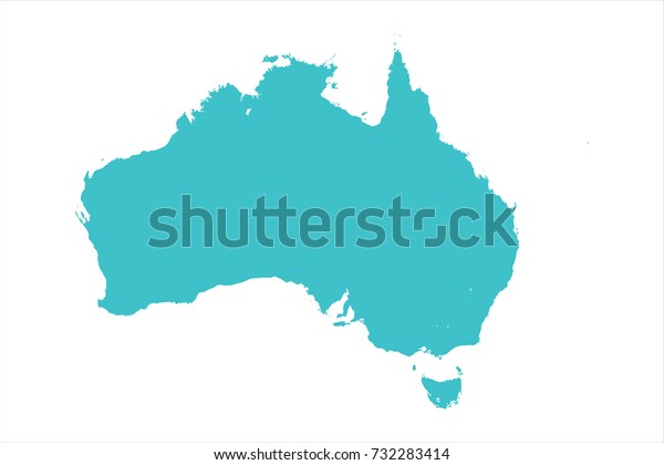 High Detailed Blue Map Australia Isolated Stock Vector (Royalty Free ...