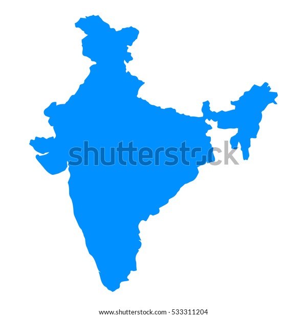High Detailed Blue Map India Vector Stock Vector (Royalty Free) 533311204