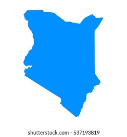 High Detailed Blue Map Kenya Vector Stock Vector (Royalty Free ...