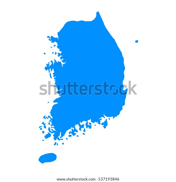 High Detailed Blue Map South Korea Stock Vector (Royalty Free) 537193846