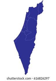 High Detailed Blue Vector Map Israel Stock Vector (Royalty Free ...
