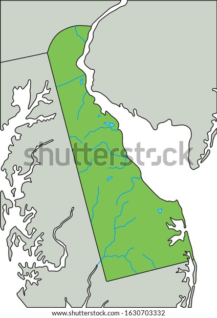 High Detailed Delaware Physical Map Stock Vector (Royalty Free ...