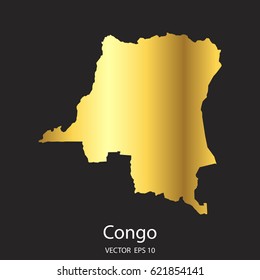 High Detailed Gold Congo Map Vector Stock Vector (Royalty Free ...