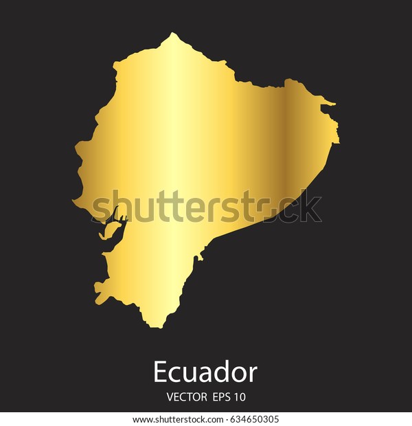 High Detailed Gold Ecuador Map Vector Stock Vector (Royalty Free ...