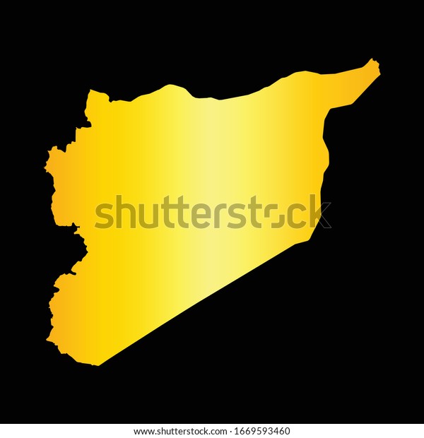 High Detailed Gold Map Syria Isolated Stock Vector (Royalty Free ...