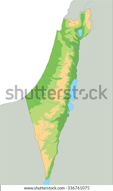 High Detailed Israel Physical Map Stock Vector (Royalty Free) 336761075 ...