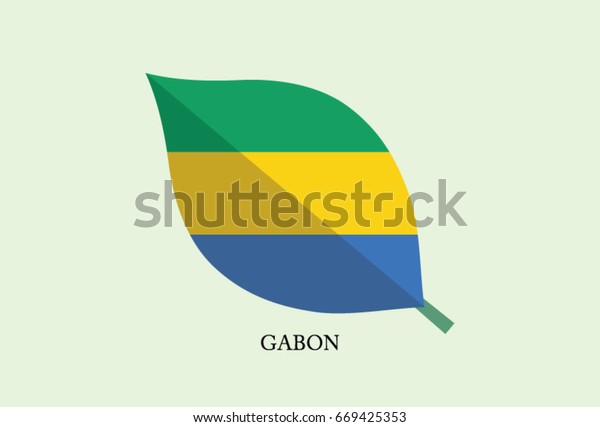 High Detailed Leaves Flag Vector Gabon Stock Vector (Royalty Free ...