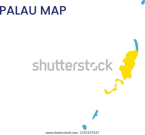 High Detailed Map Palau Outline Map Stock Vector (Royalty Free ...