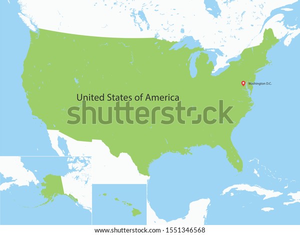 High Detailed Map United States America Stock Vector (Royalty Free ...