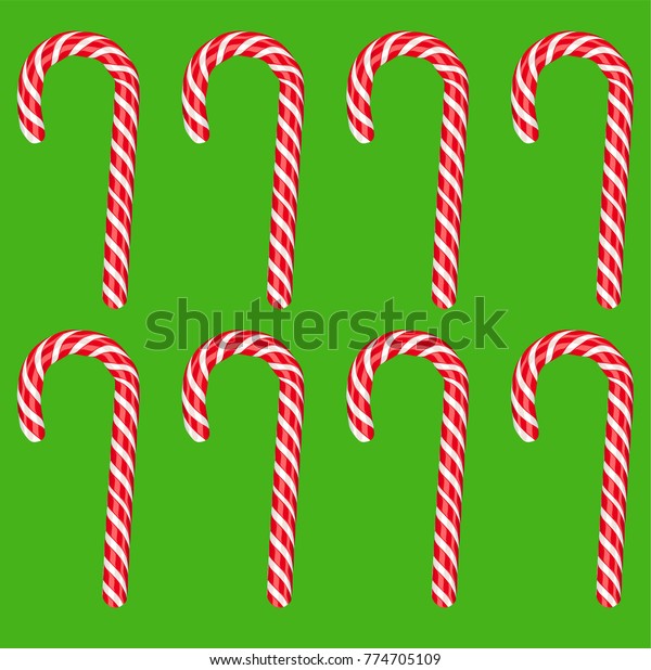 High Detailed Red Candy Canes Vector Stock Vector (Royalty Free) 774705109