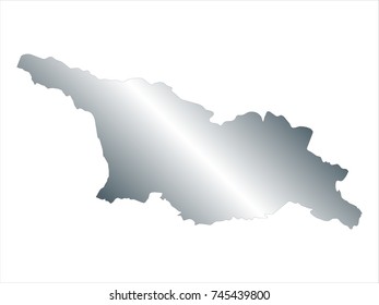 High Detailed Silver Map Georgia Isolated Stock Vector (Royalty Free ...