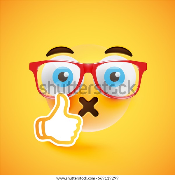 High Detailed Speechless Yellow Smiley Sunglasses: vector de stock ...